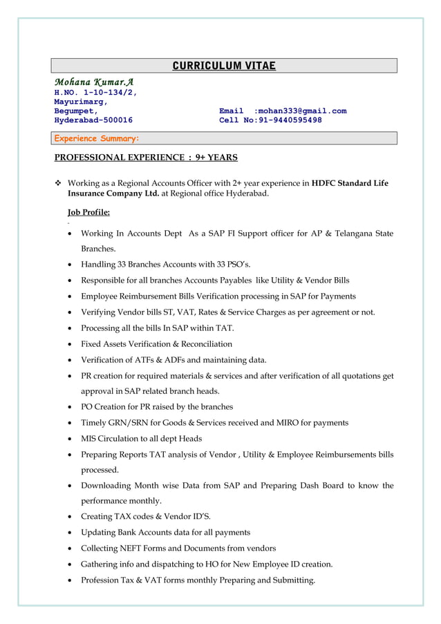 Mohan HDSLI CV | PDF