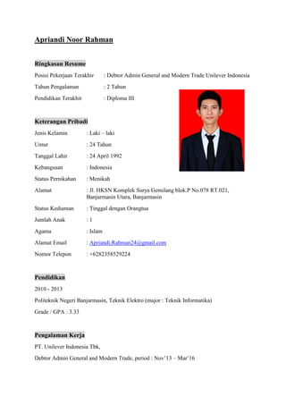 CV Apriandi | PDF