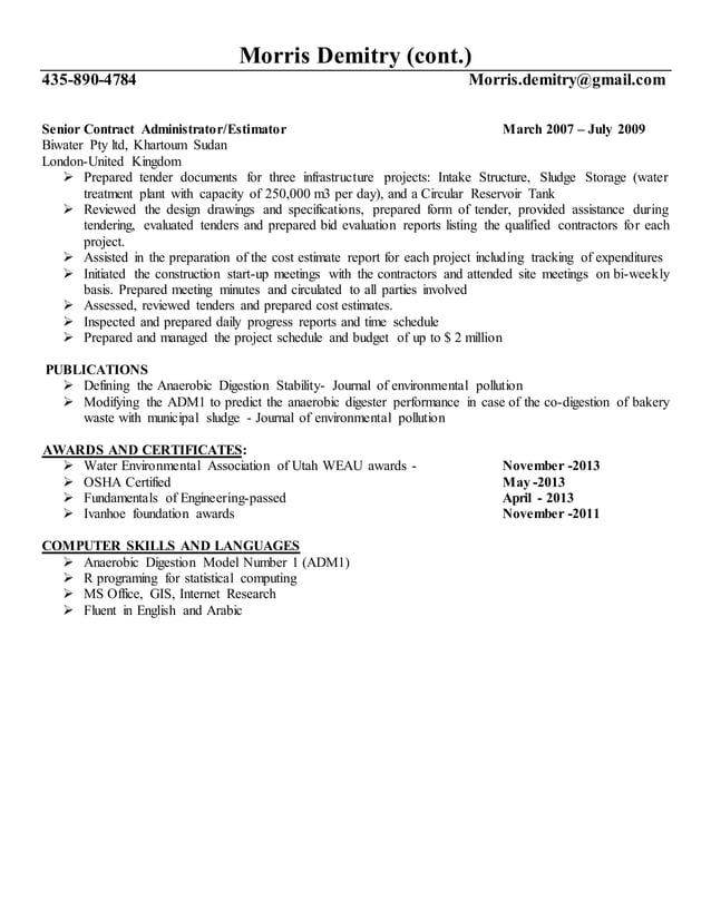Morris Demitry Resume | PDF