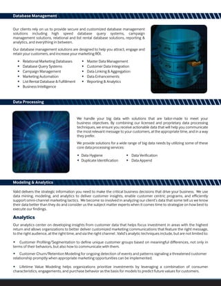 Valid USA - Data Solutions and Omni-channel Communication | PDF