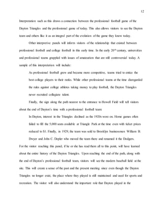 Interpretive Plan Triangle Park | DOCX | American Football | Sports