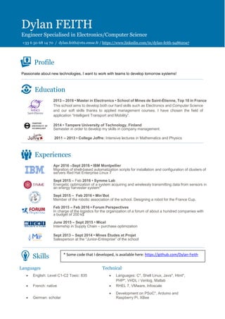 resume Feith Dylan | PDF