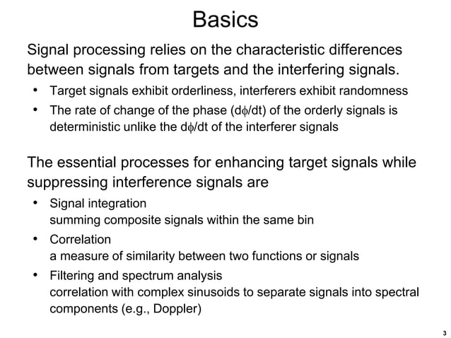 Radar signal processing with introduction and examples | PPT