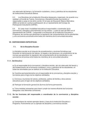 PLAN DE DISCIPLINA ESCOLAR 2012 (Modelo) I.E. 3071 “MANUEL T. GARCIA ...