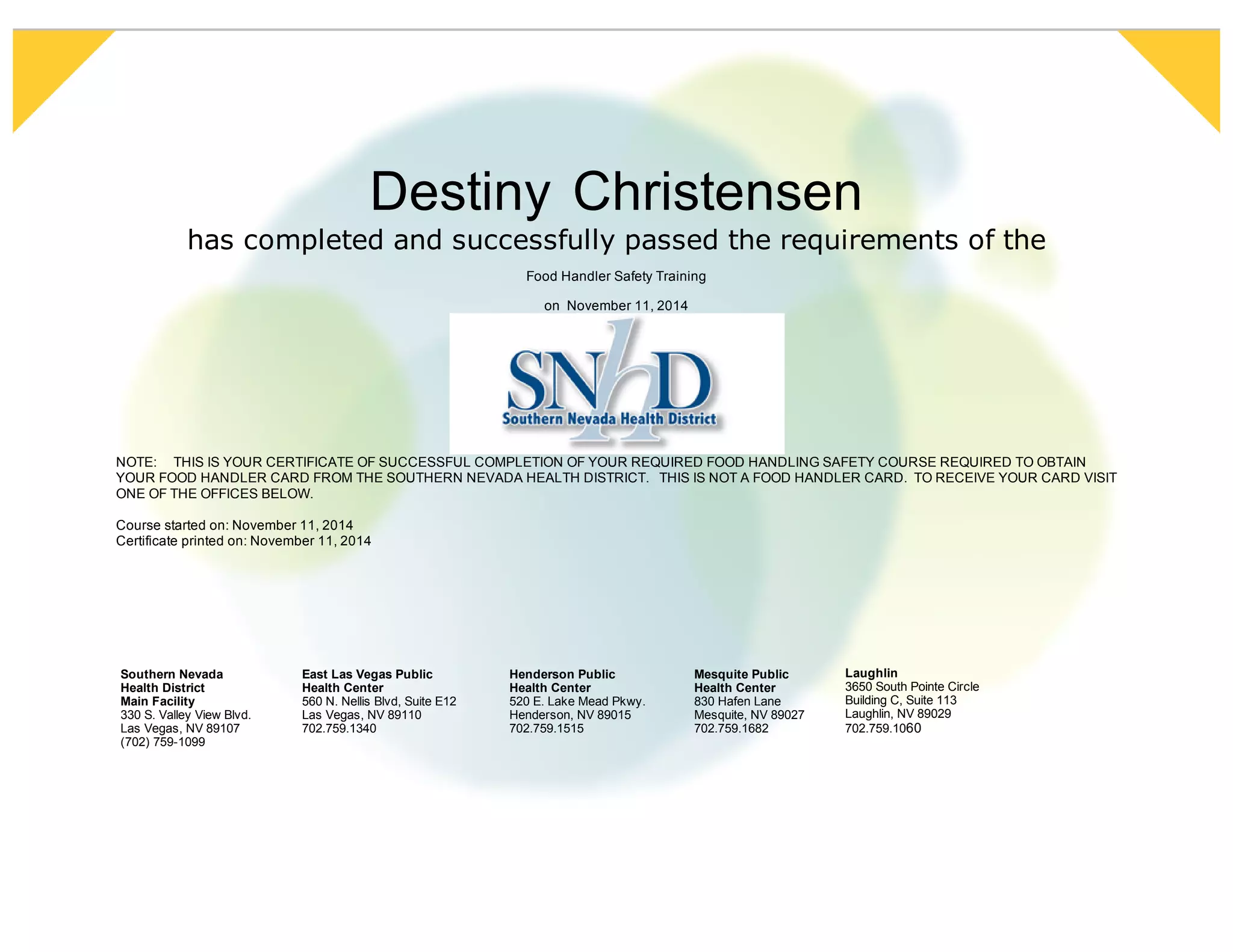 Health Card Certificate | PDF