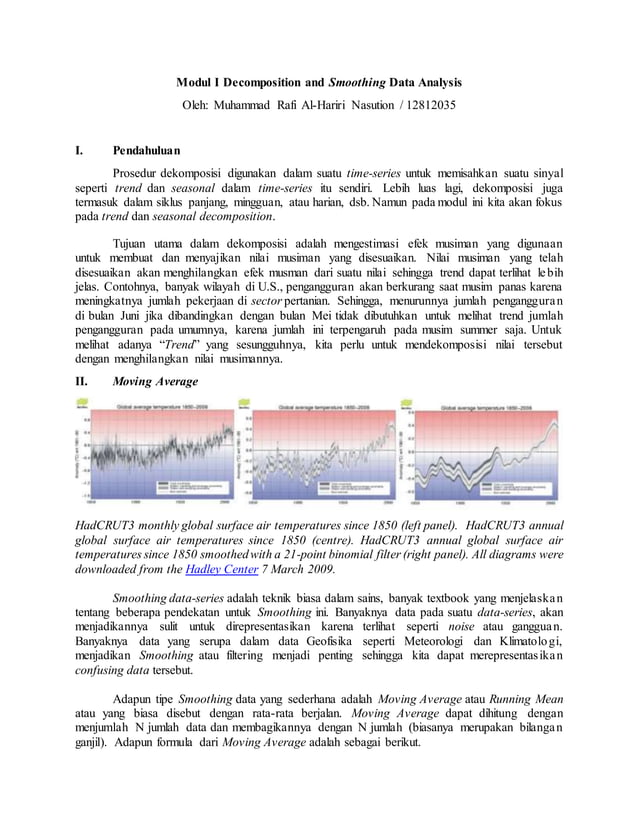 (FIXED) Modul I Decomposition and Smoothing Data Analysis | PDF
