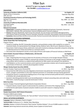 Yifan Sun CV | PDF