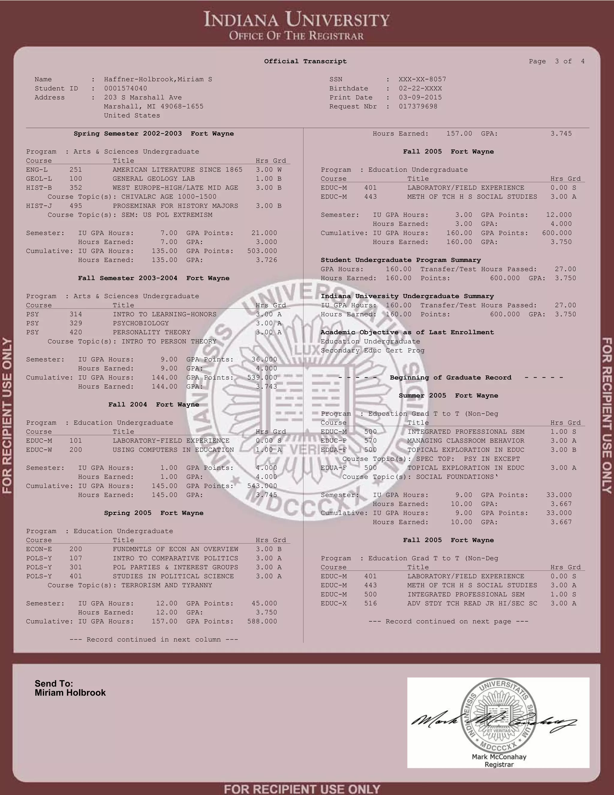 IU OfficialTranscript | PDF