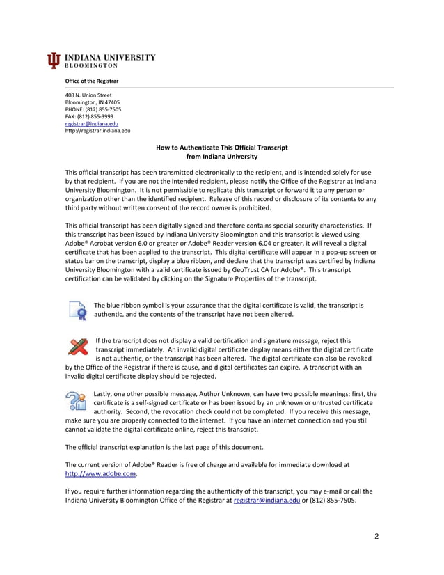 IU OfficialTranscript | PDF