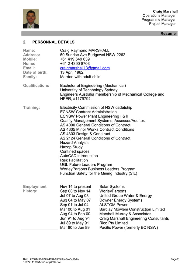 Marshall, Craig R_Resume_2015-07-21 | PDF