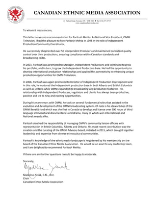 Madeline Ziniak reference letter | PDF