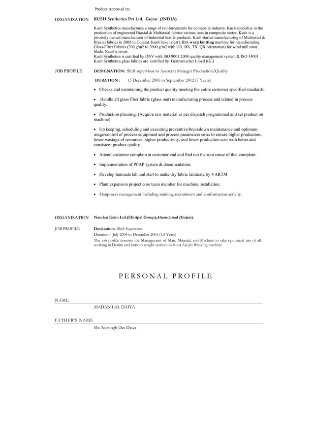 Madan Daiya resume | PDF