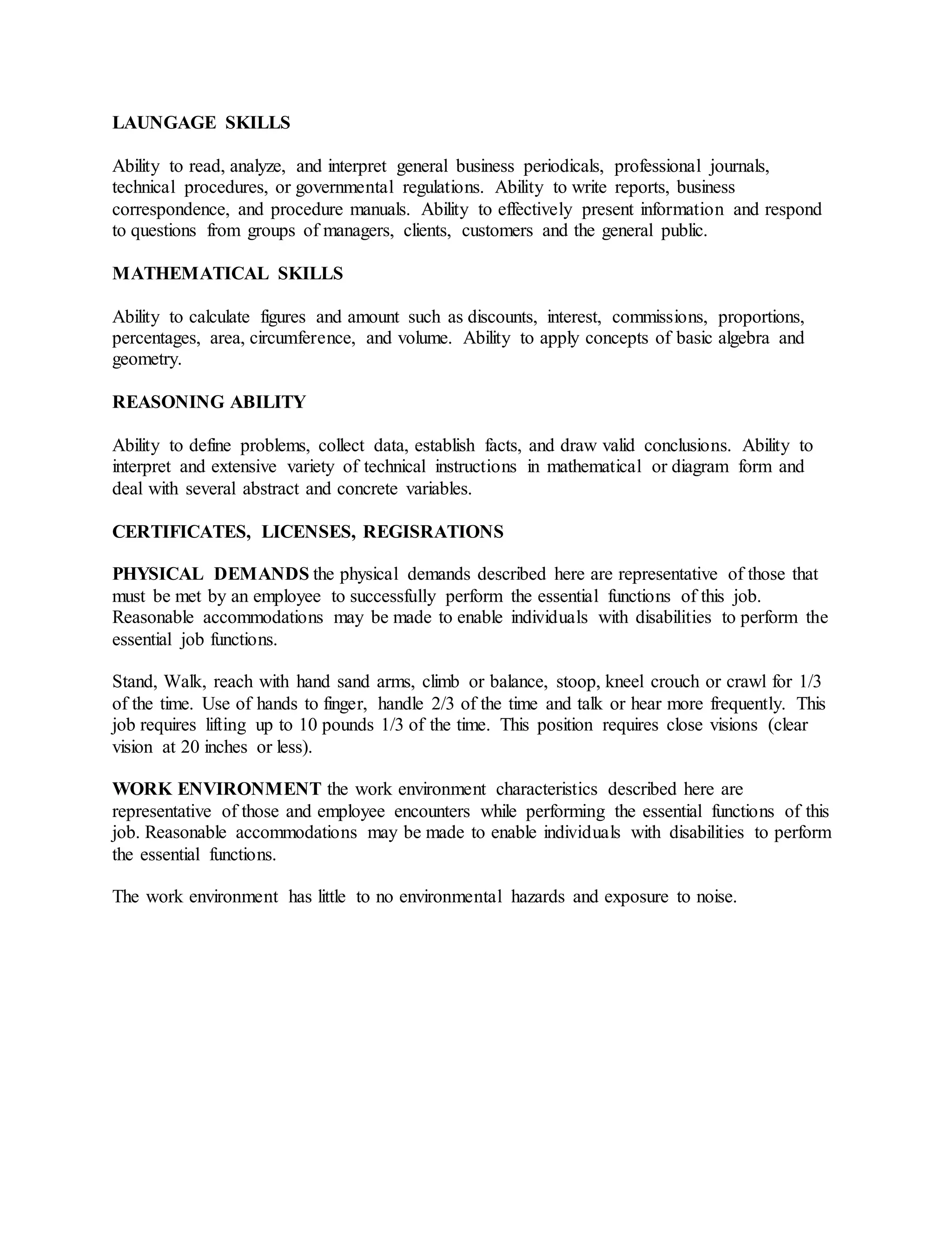 Job Descriptions Assignment | DOCX