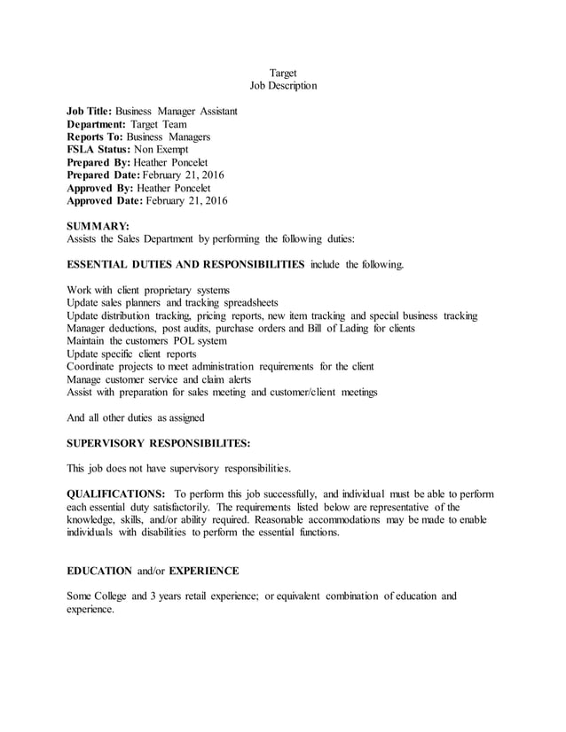 Job Descriptions Assignment | PDF