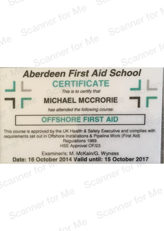 Michael McCrorie_Certificates | PDF