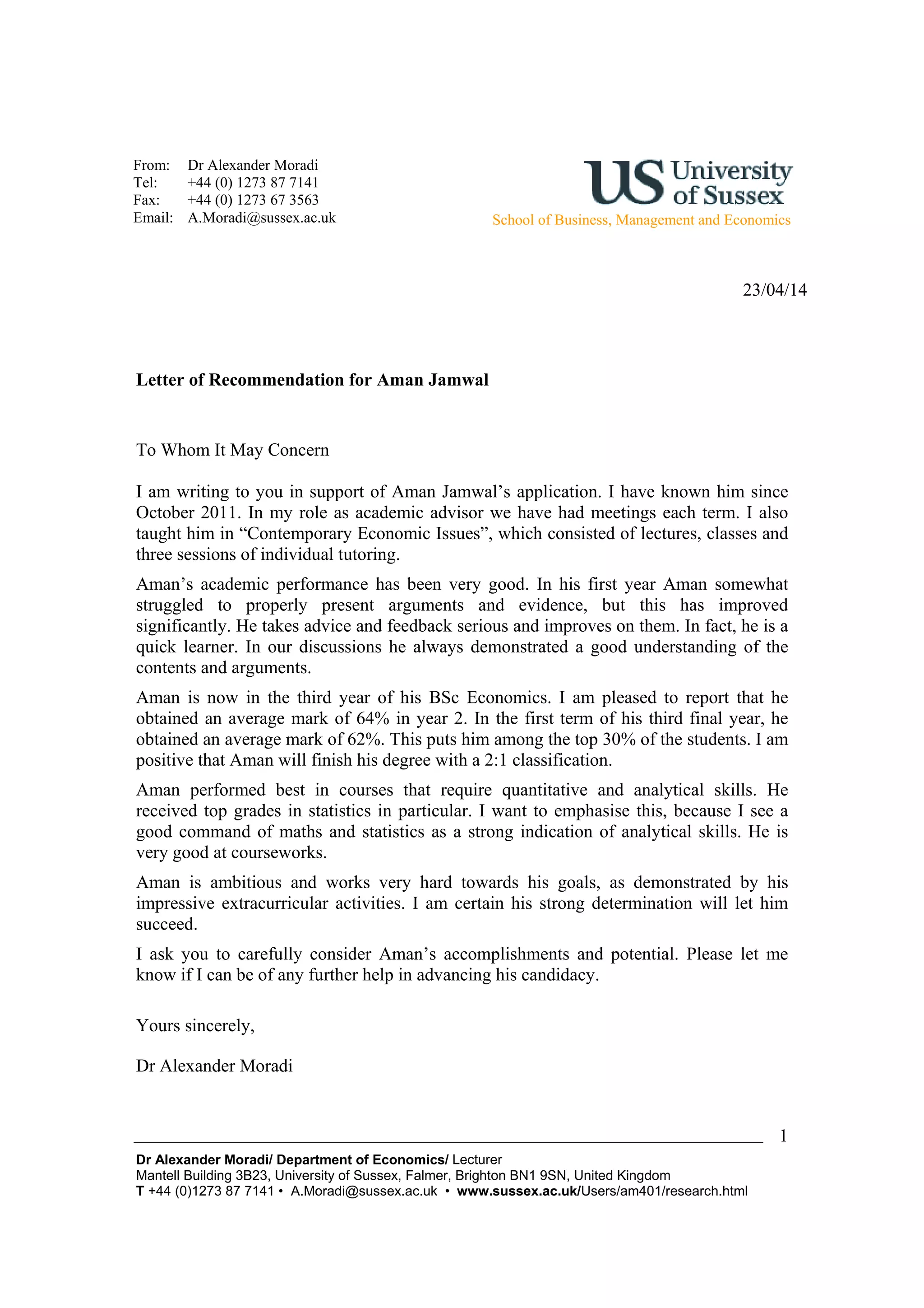 Academic Advisor reference | PDF