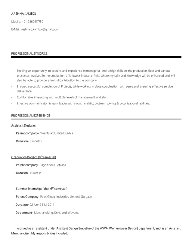 AASHNA ORIZA KAMBOJ-CV updated | PDF