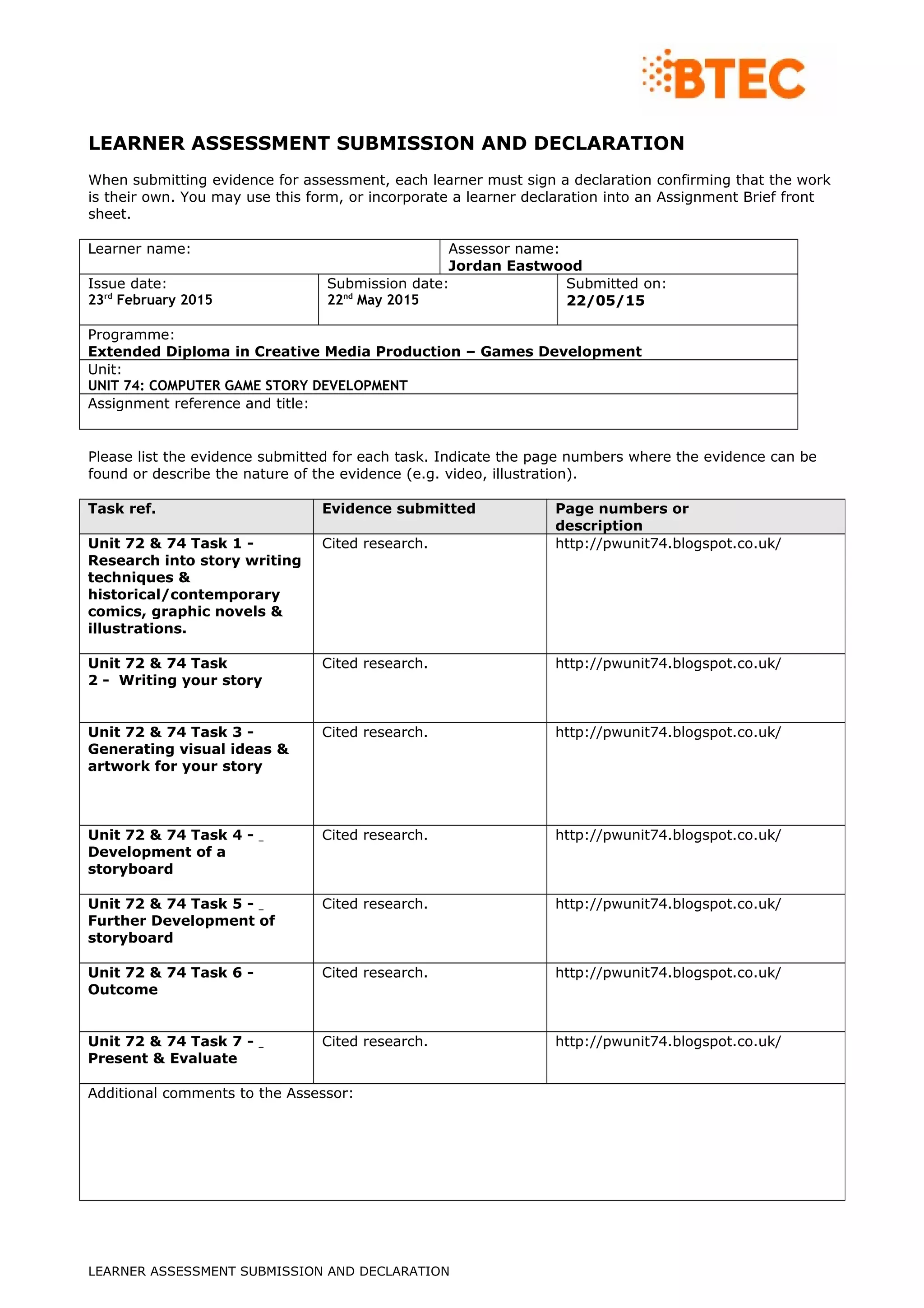 7274 submission form | DOC