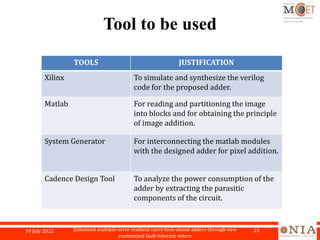 A low power area efficient paralle adder | PPTX