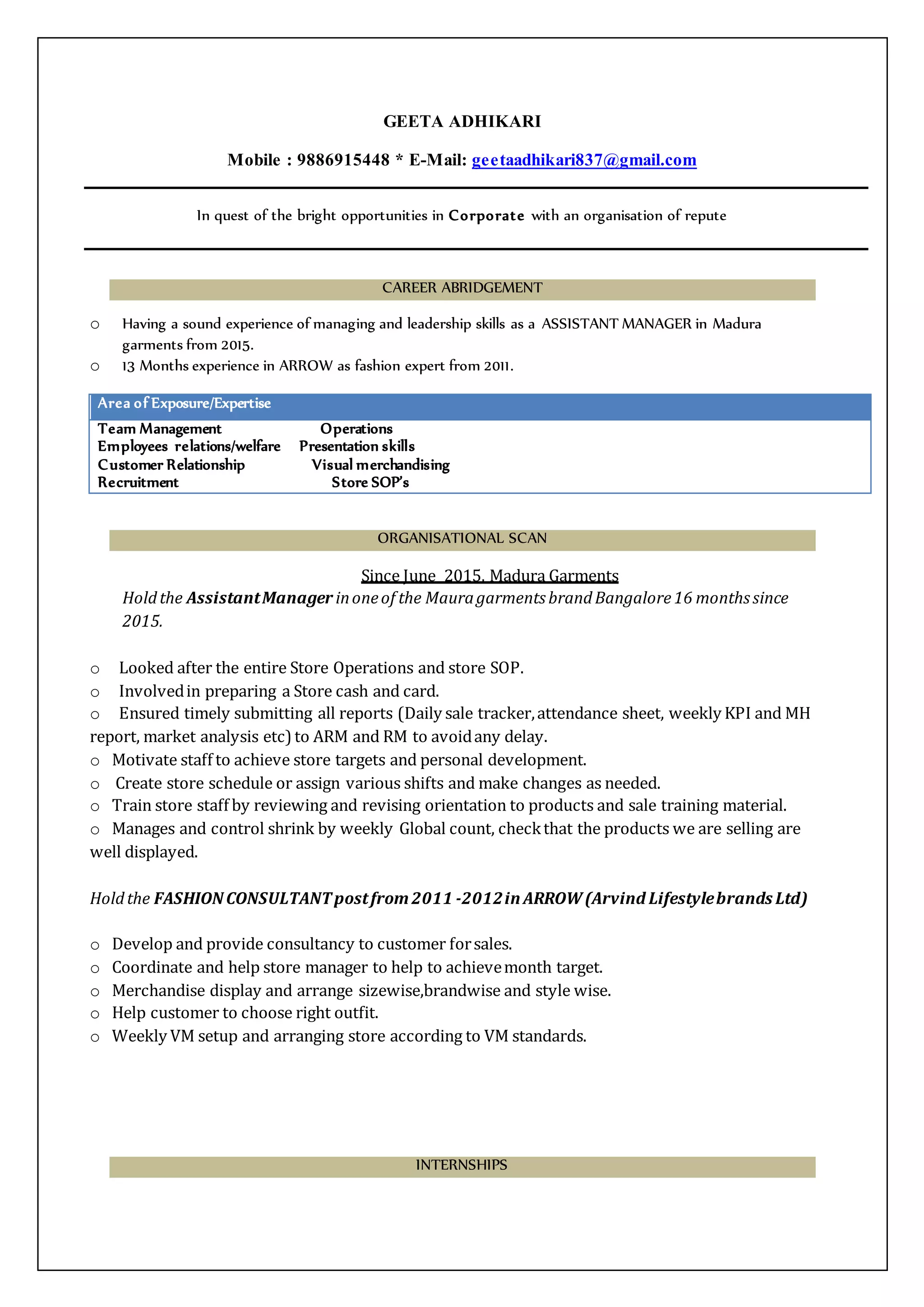 Geeta Resume | PDF