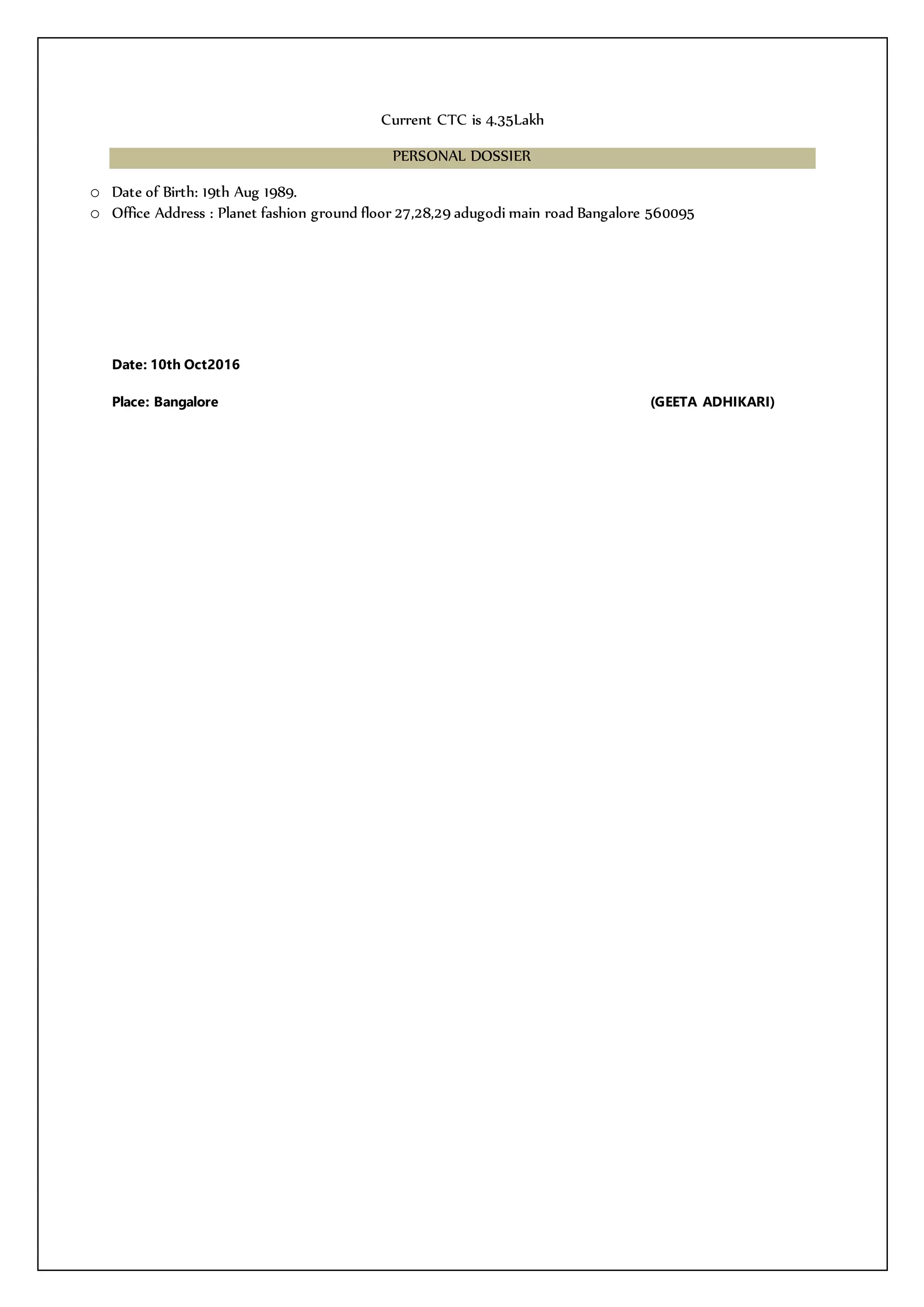 Geeta Resume | PDF