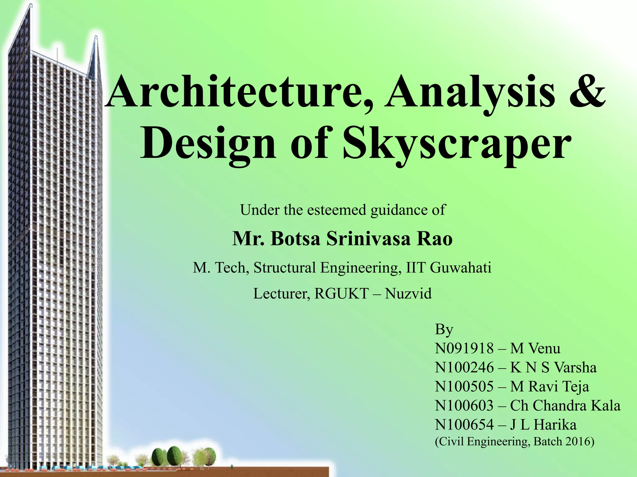 ARCHITECTURE, ANALYSIS AND DESIGN OF SKYSCRAPER | PDF