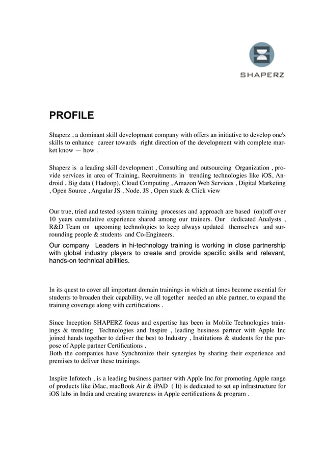 Shaperz Skill Development Profile | PDF