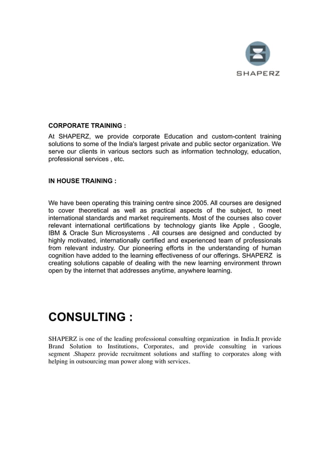 Shaperz Skill Development Profile | PDF | Technology Industry | Industries