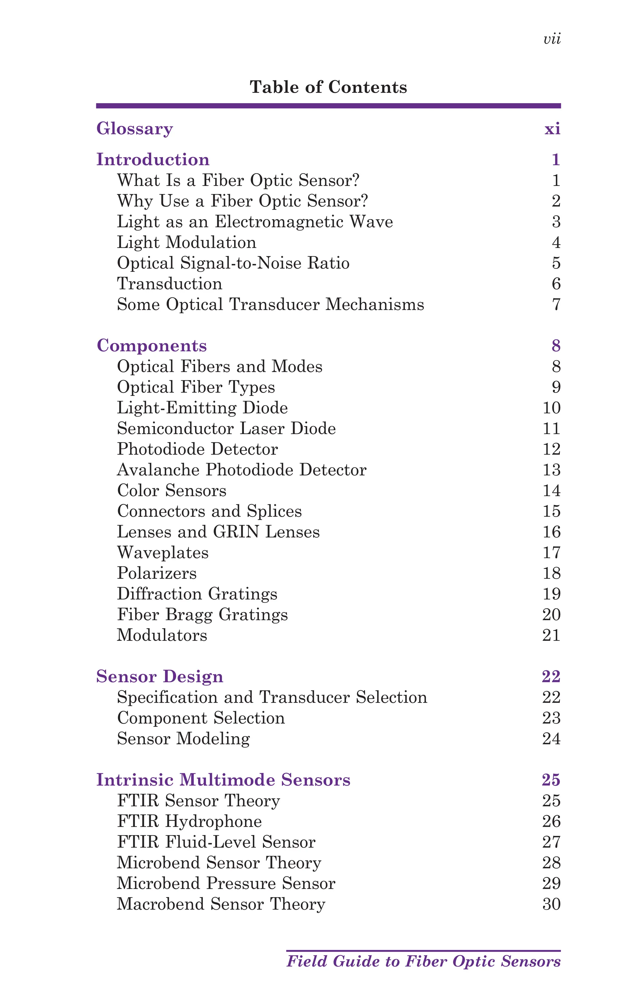 Field guide to fiber optic sensors First Edition Spillman | PDF
