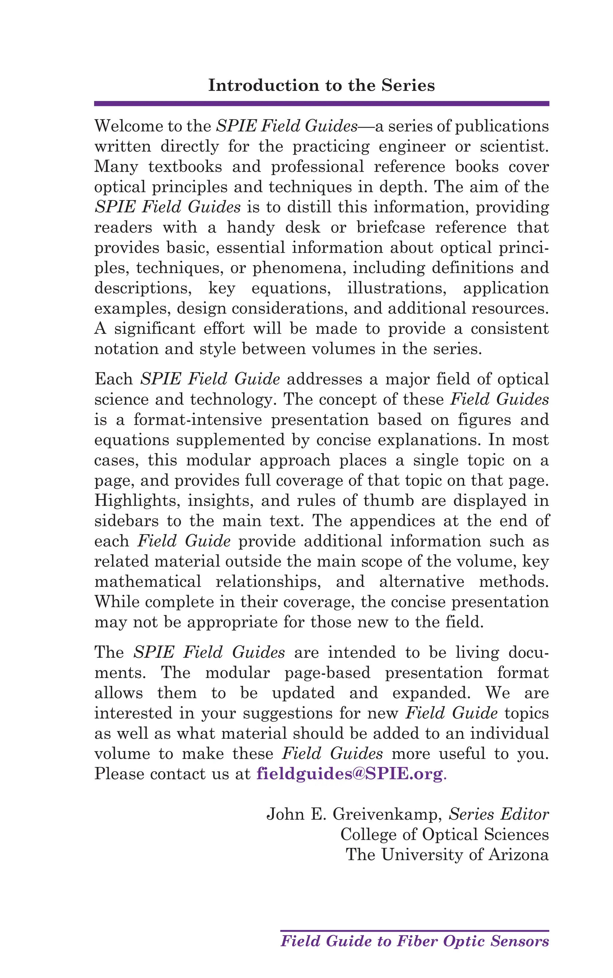 Field guide to fiber optic sensors First Edition Spillman | PDF