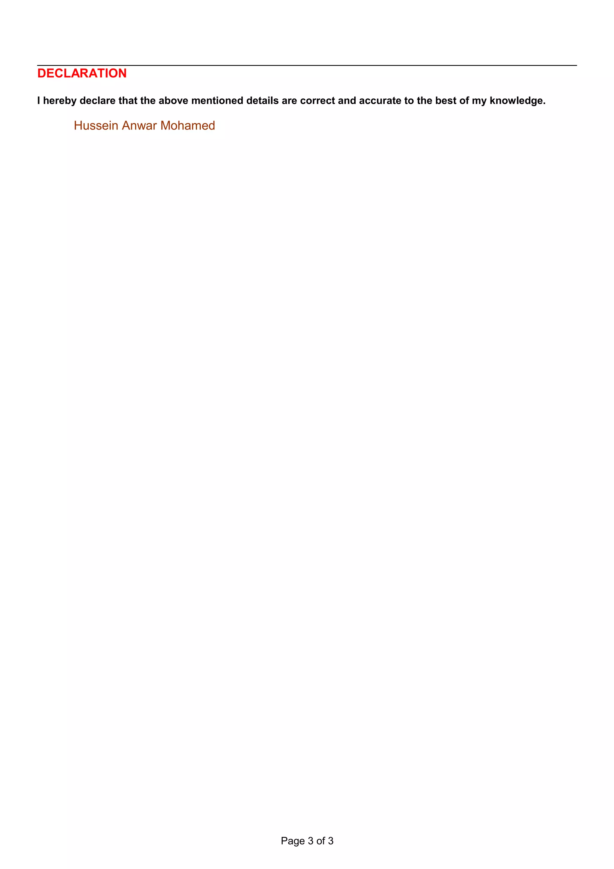 CV_HUSSEIN ANWAR (PRO | PDF