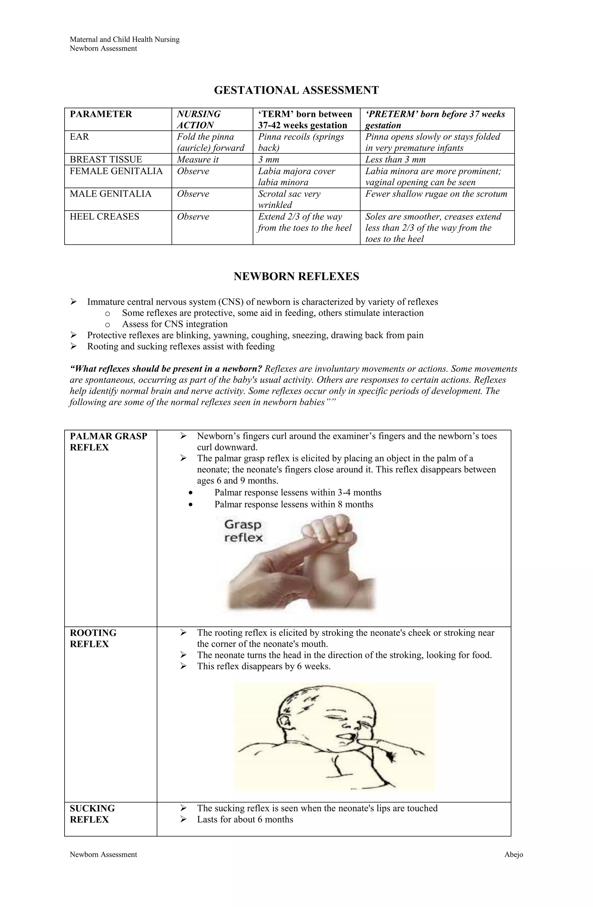 Newborn Assessment | PDF