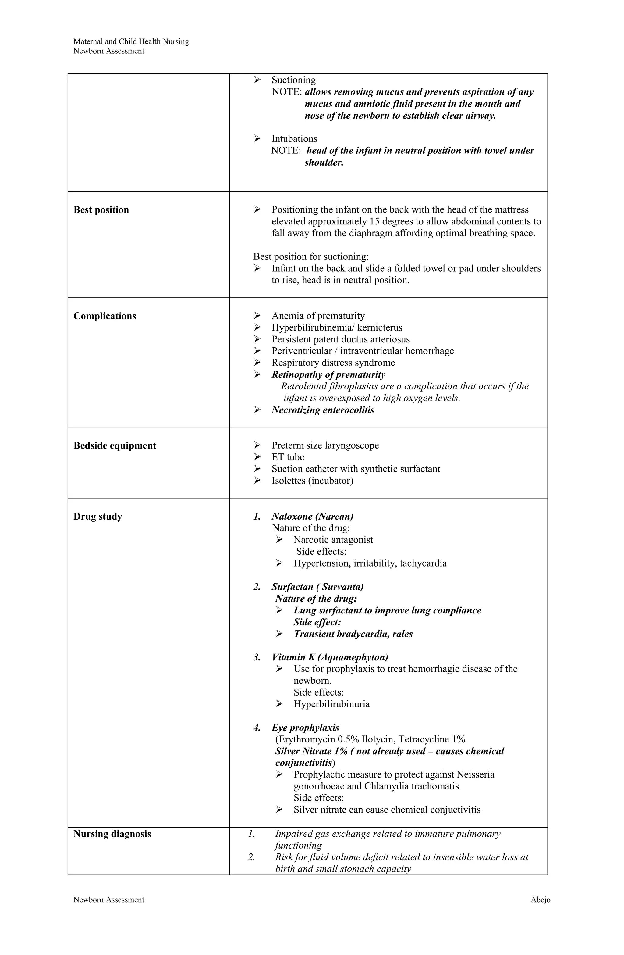 Newborn Assessment | PDF
