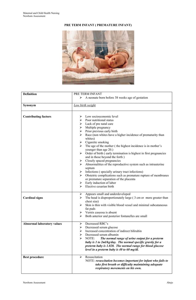 Newborn Assessment | PDF