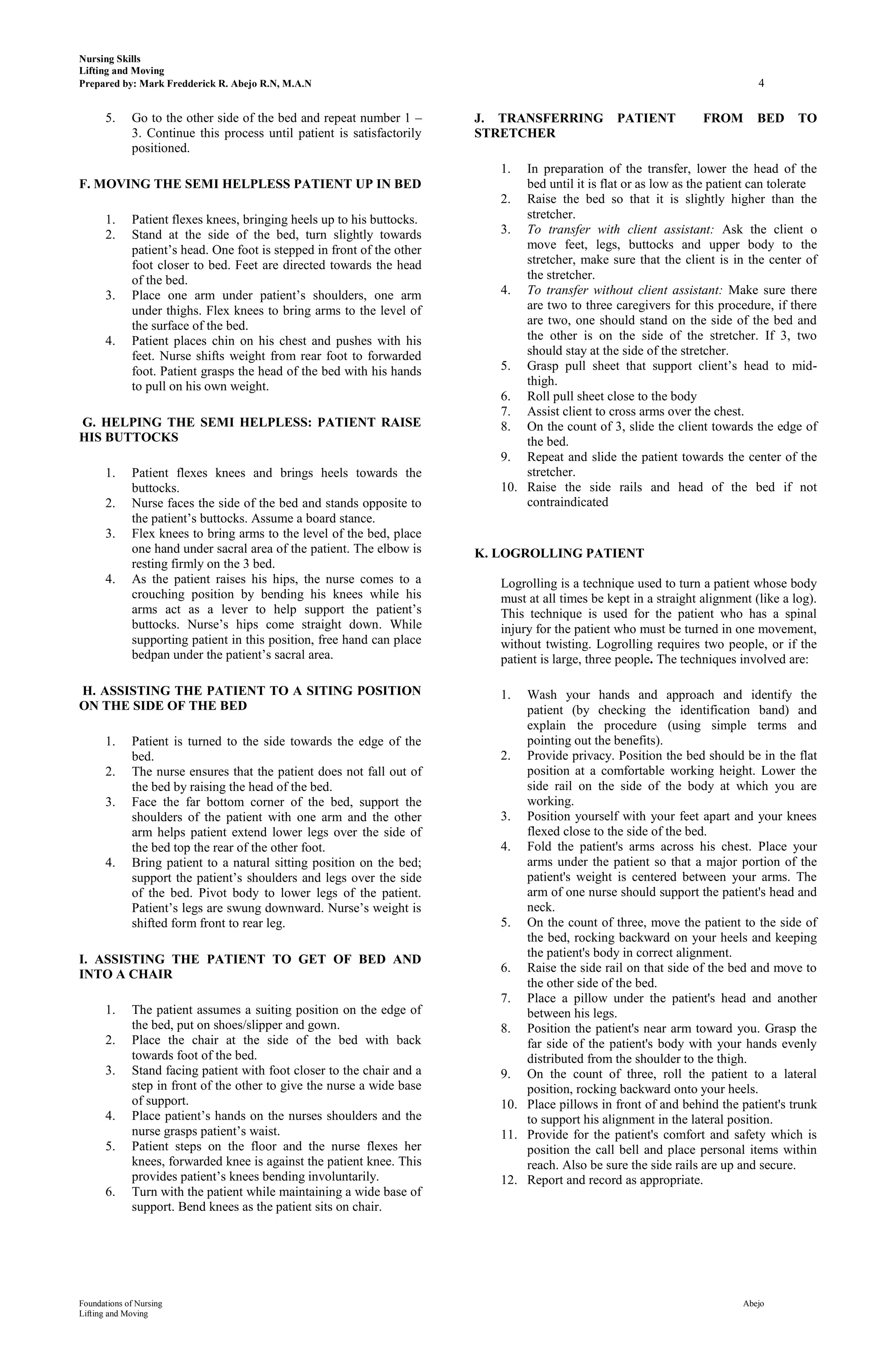 Mobility - Lifting and Moving | PDF