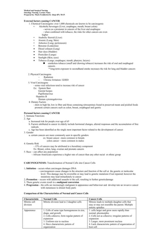 Oncology Nursing | PDF