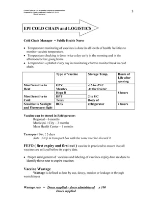 EPI Vaccines Handouts | PDF