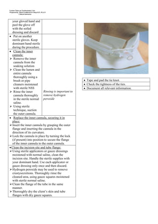 Tracheostomy Care | PDF