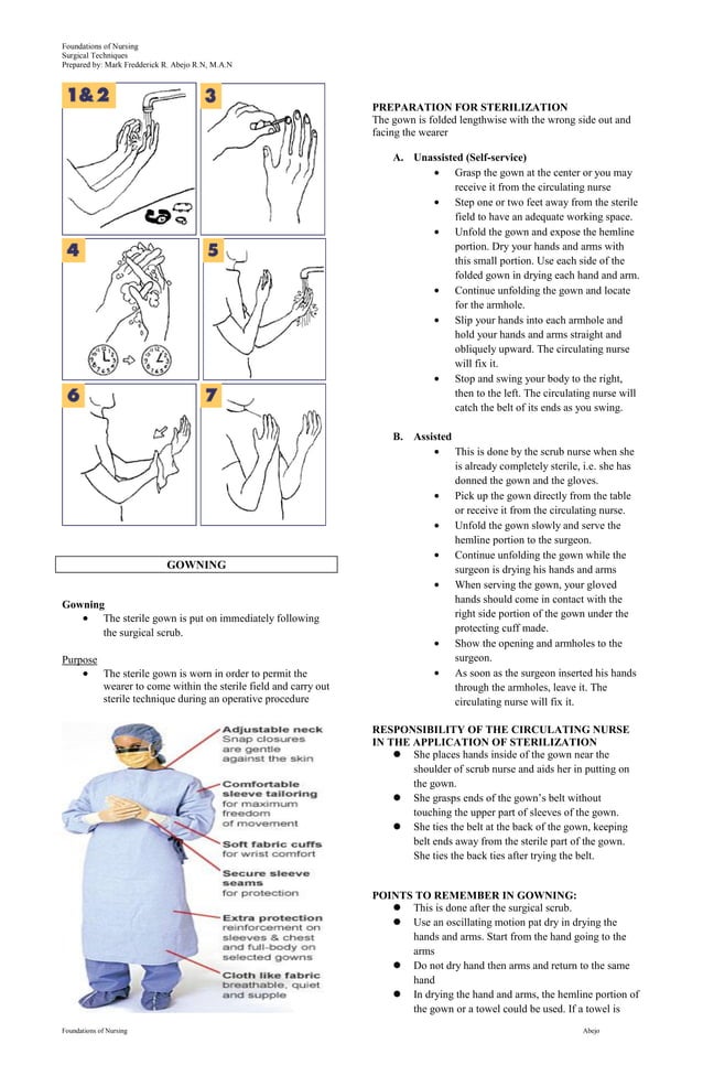 Surgical Scrubbing,Downing and Gloving | PDF