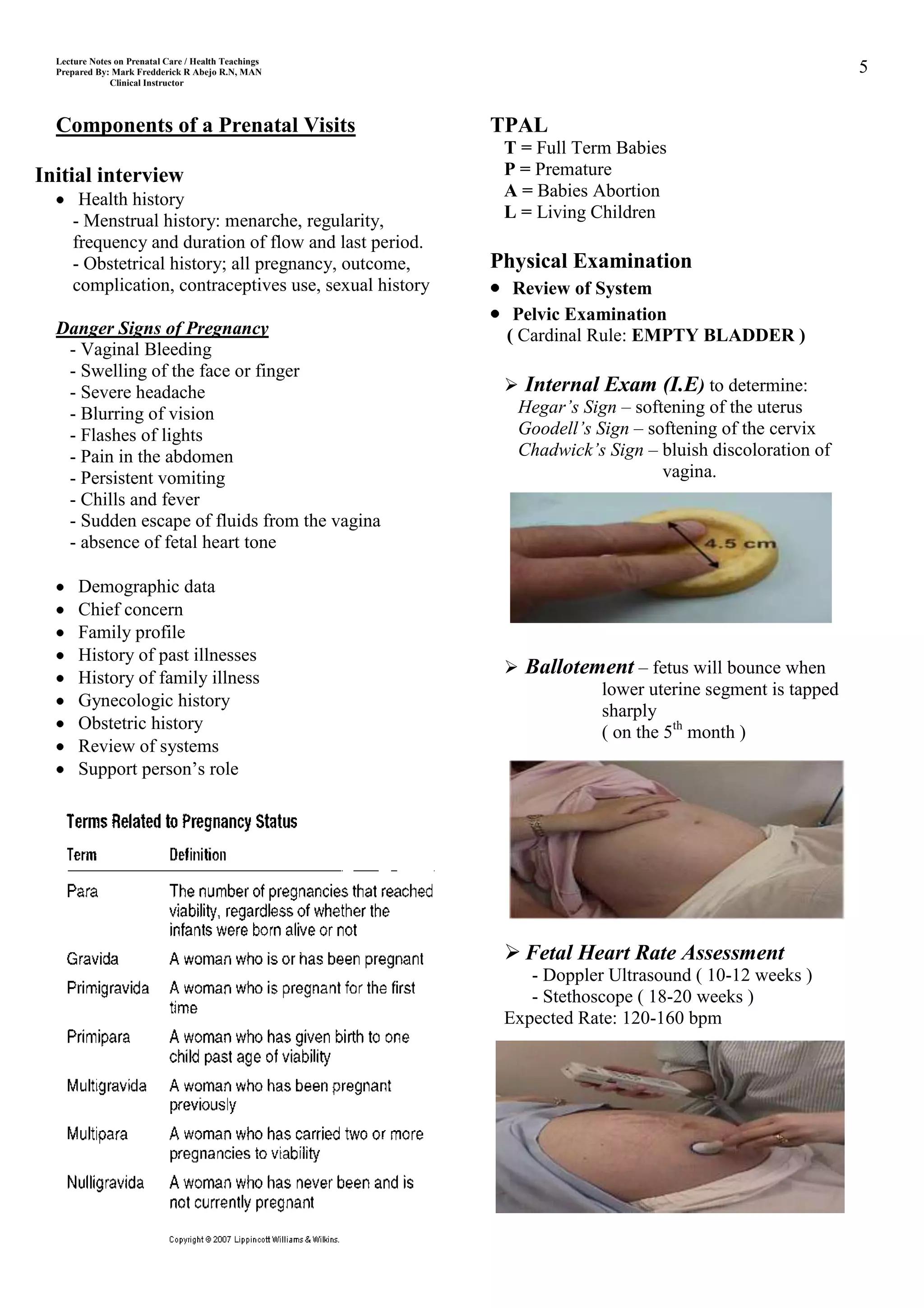 Prenatal ( Health Center) Handouts | PDF