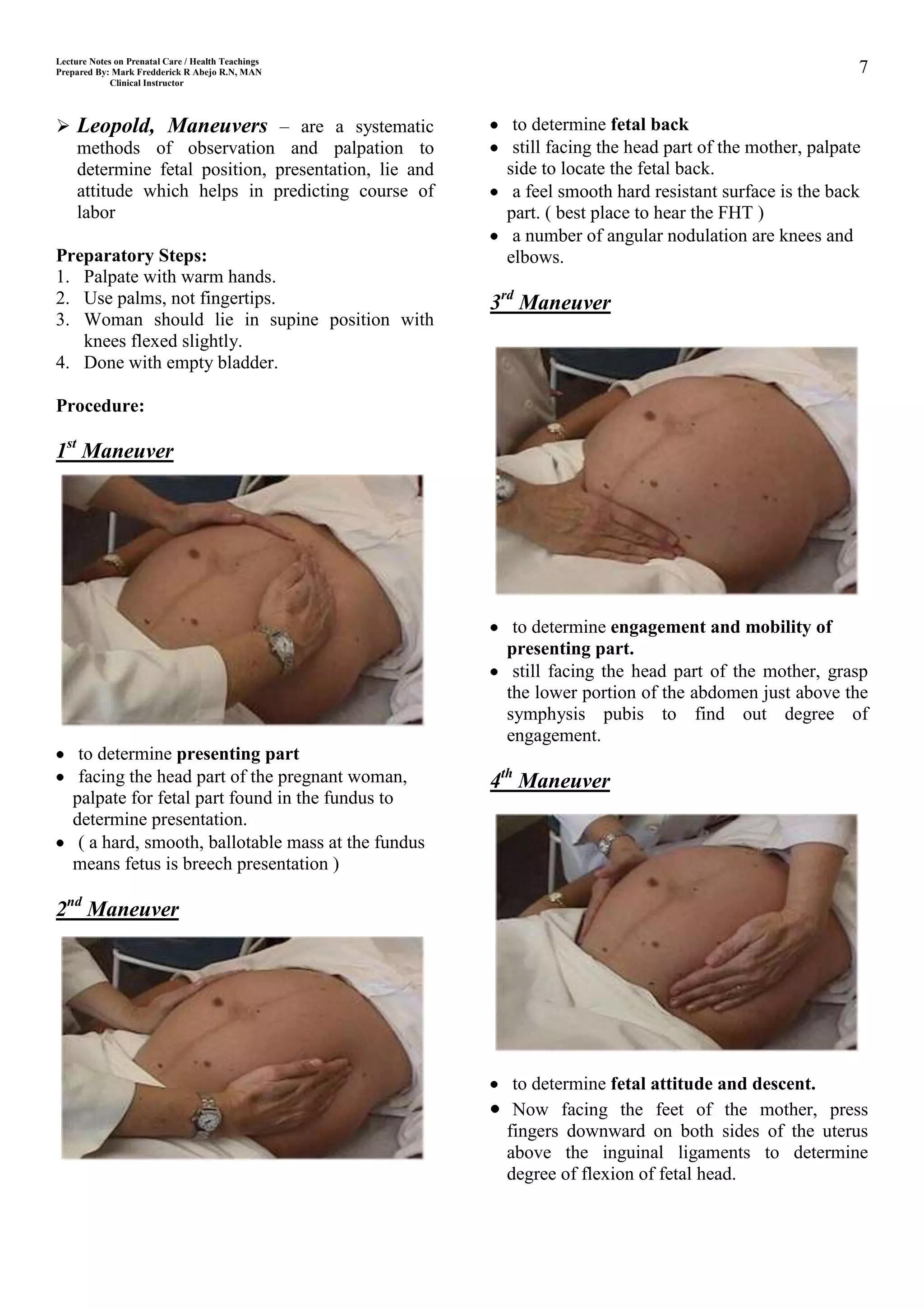 Prenatal ( Health Center) Handouts | PDF