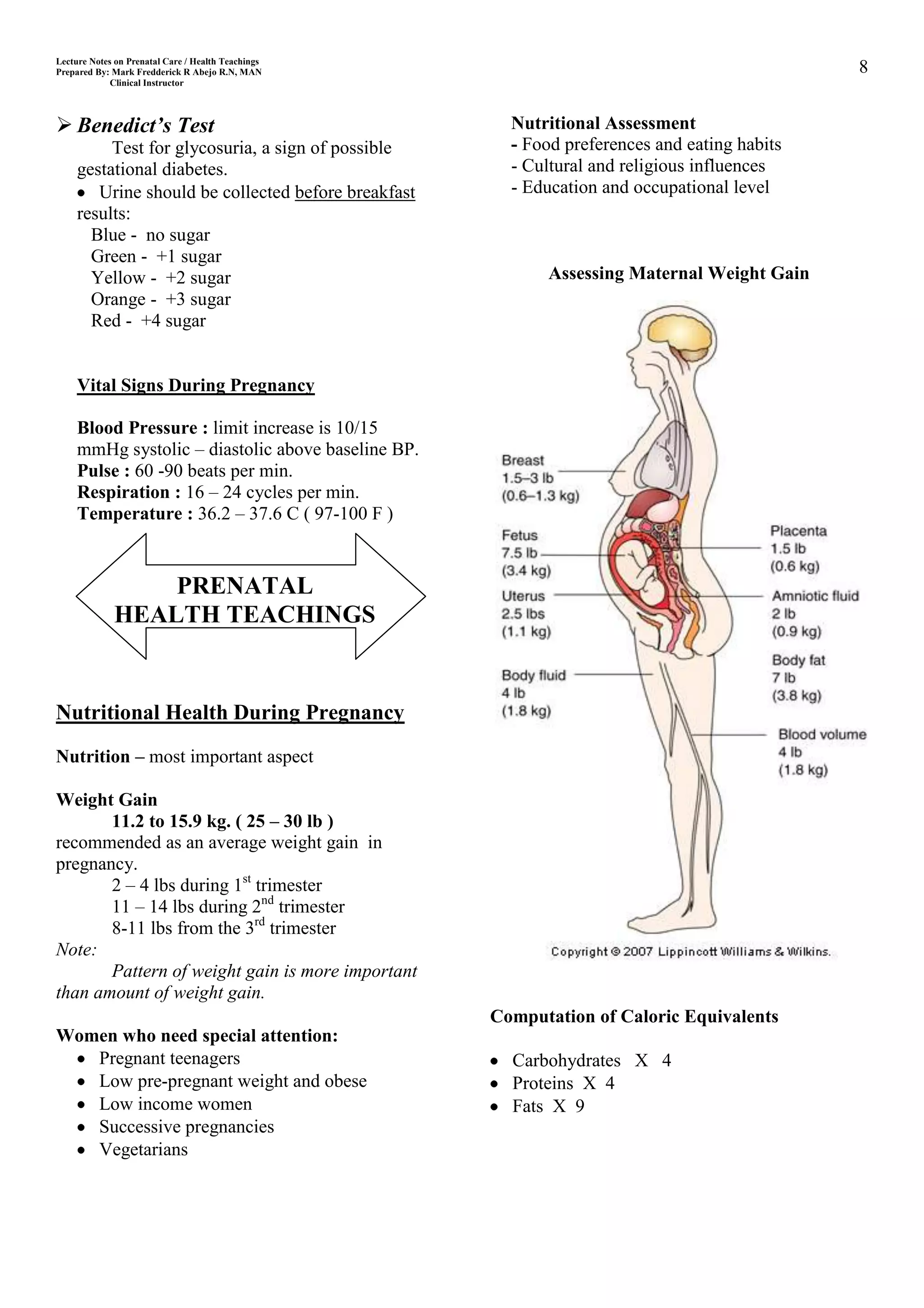Prenatal ( Health Center) Handouts | PDF