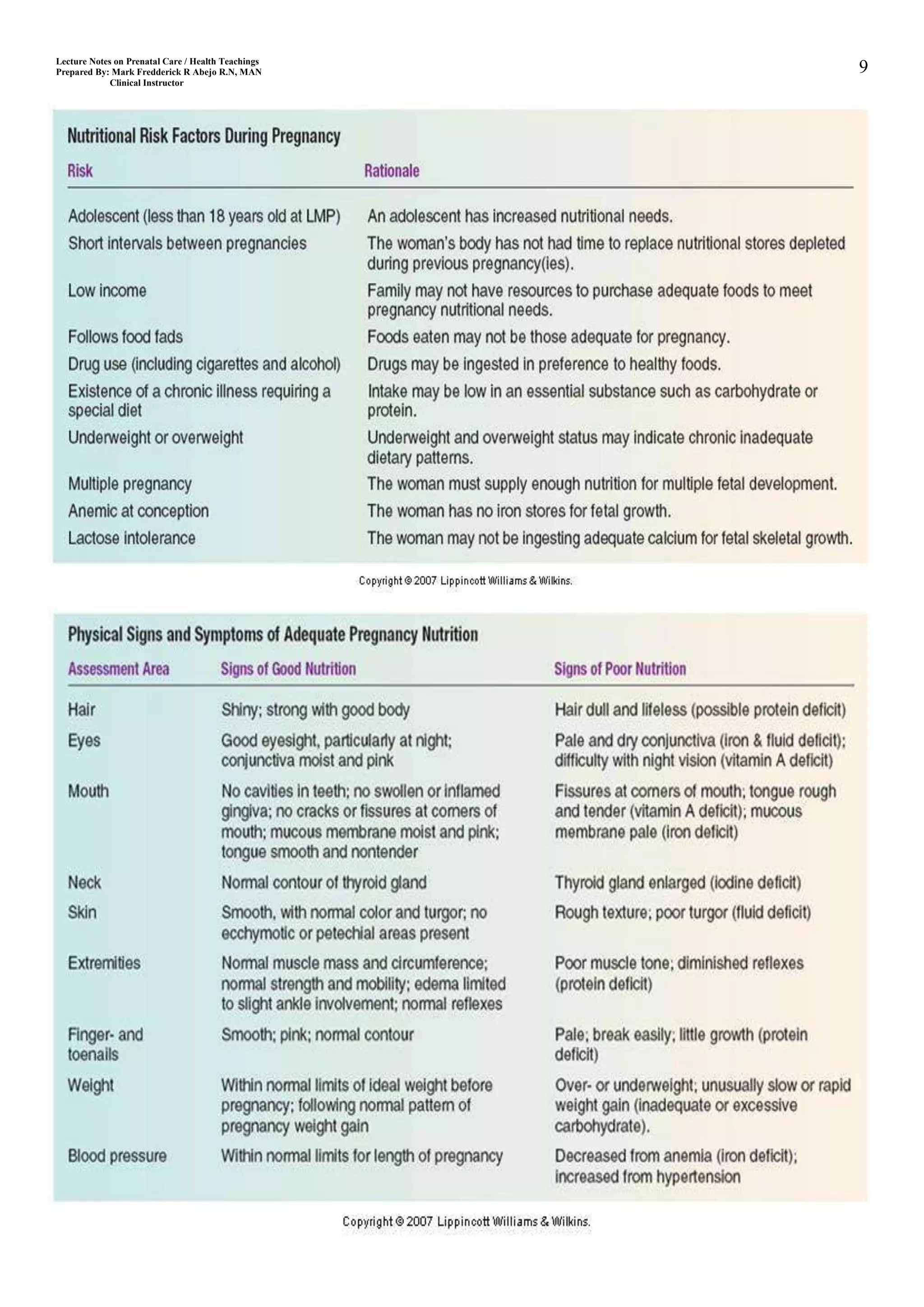 Prenatal ( Health Center) Handouts | PDF