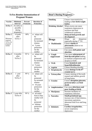 Prenatal ( Health Center) Handouts | PDF