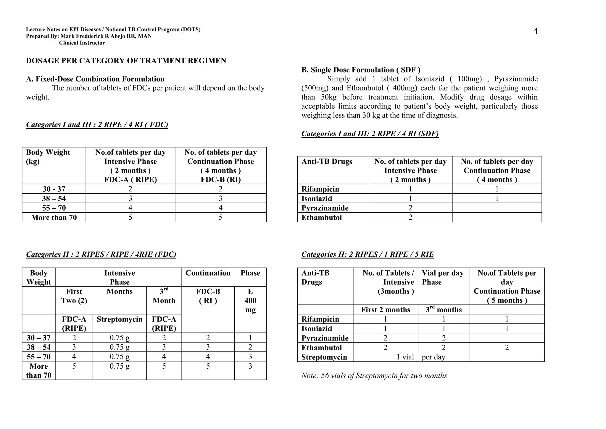 EPI DISEASES Handouts | PDF