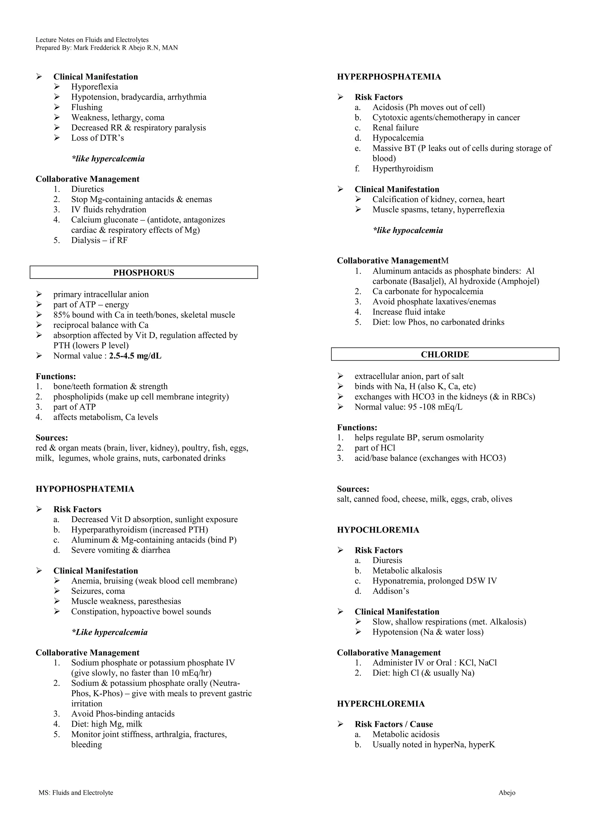 Fluids and Electrolytes | PDF
