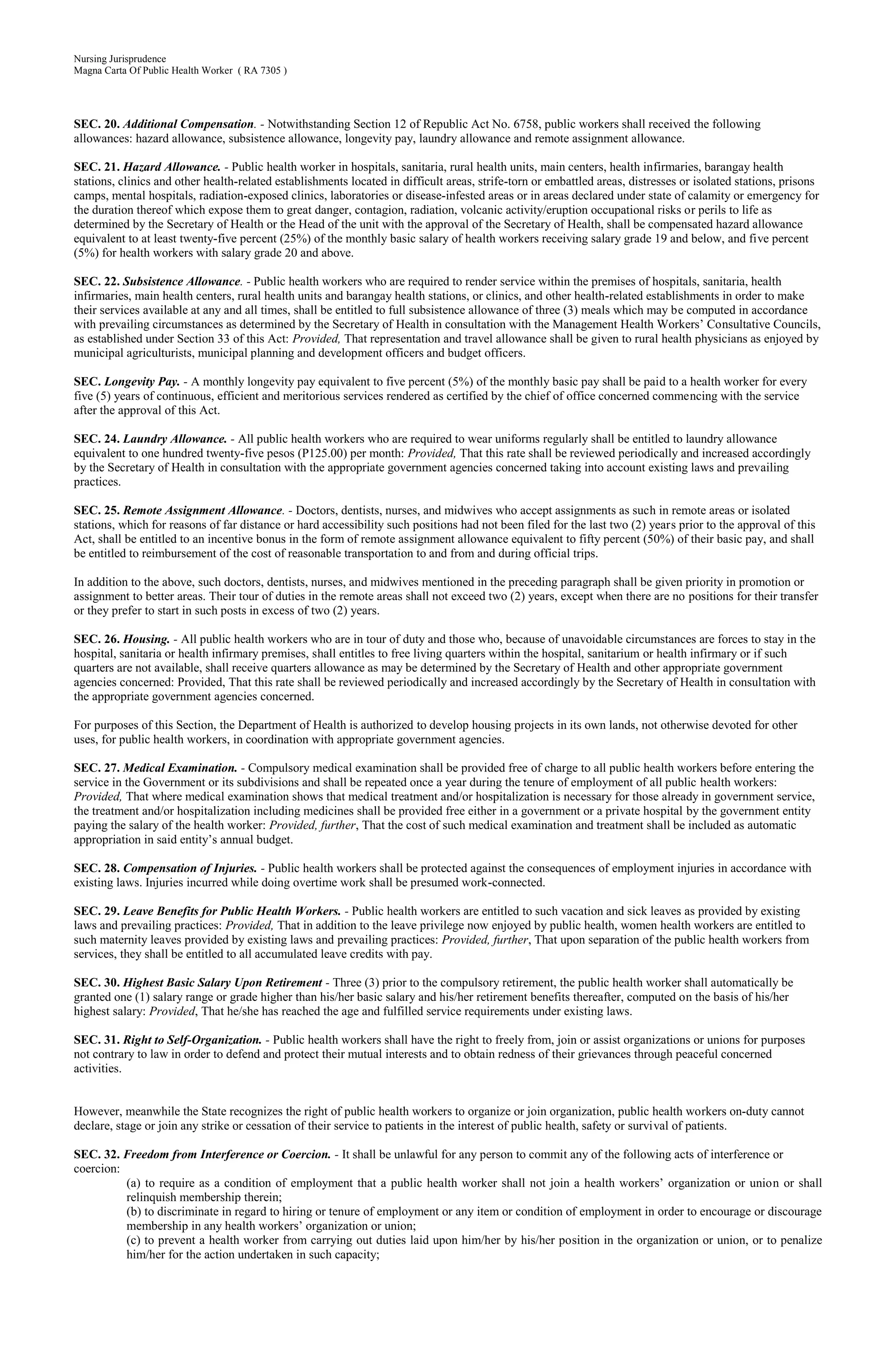 RA 7305 Magna Carta | PDF