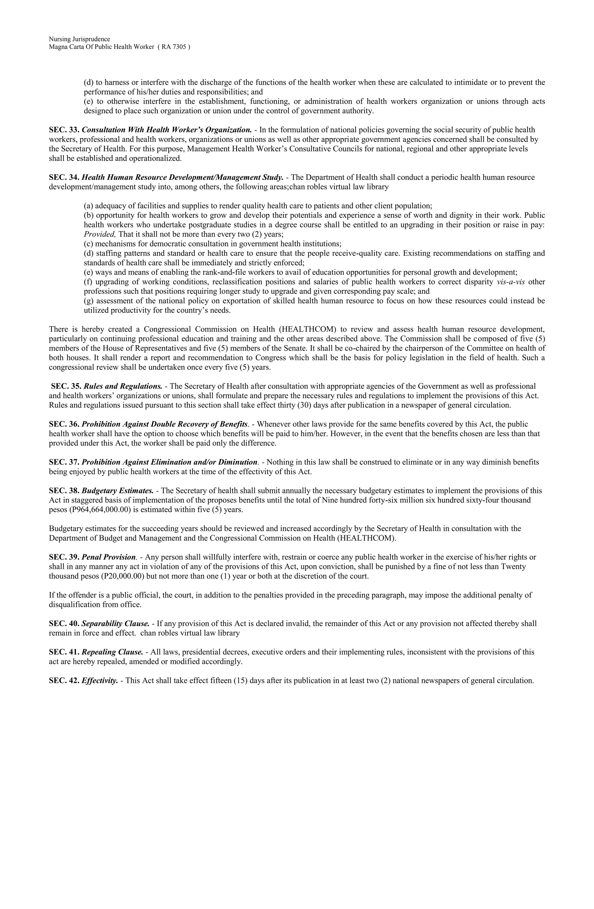 RA 7305 Magna Carta | PDF