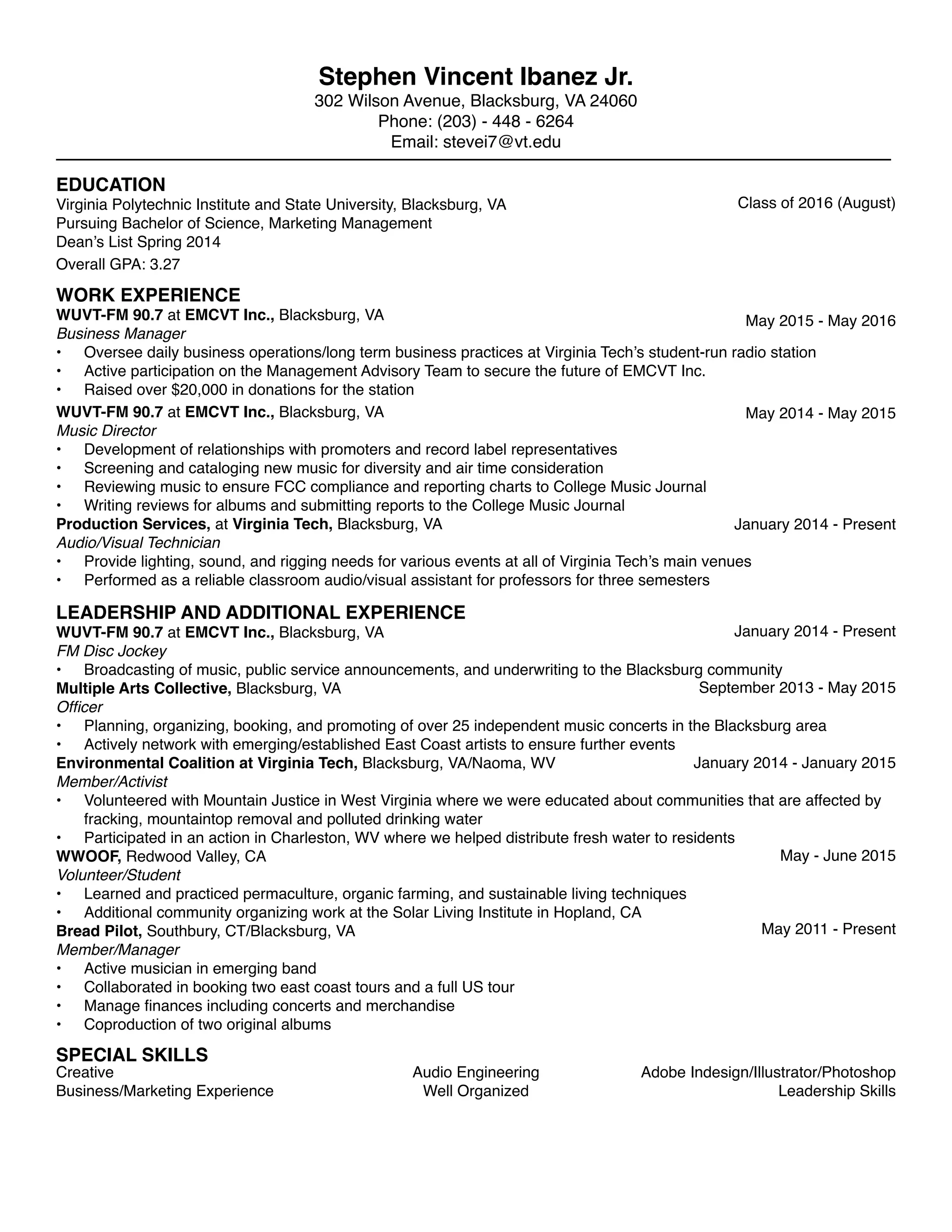 Stephen Ibanez's Resume | PDF