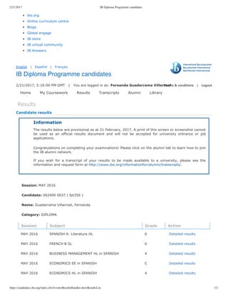 IB Diploma Programme candidates | PDF